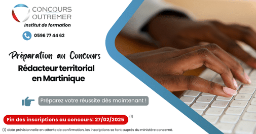 Concours 2025 de rédacteur territorial en Martinique